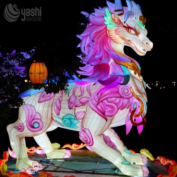 Quality Custom Nine‑Tailed Fox Zigong Lantern, Mythical Oriental Nine Tails Fox LED for sale