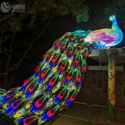 China Traditional Peacock Flower Chinese Festival Lantern for Outdoor Light Exhibition for sale