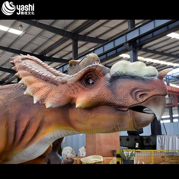 Quality Realistic Triceratops Sculpture Waterproof for Jurassic Dinosaur Park Display for sale