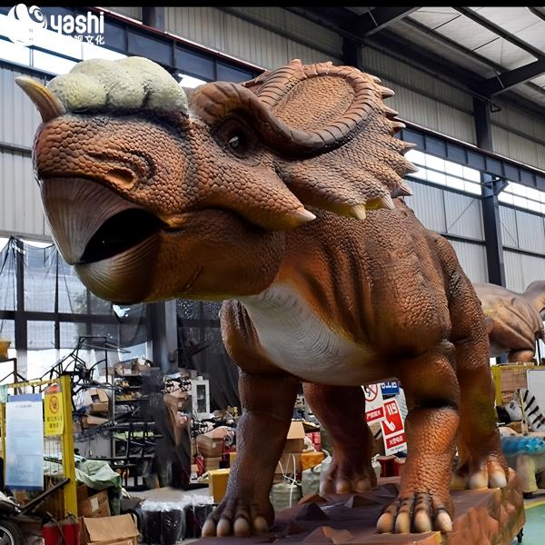 Quality Realistic Triceratops Sculpture Waterproof for Jurassic Dinosaur Park Display for sale