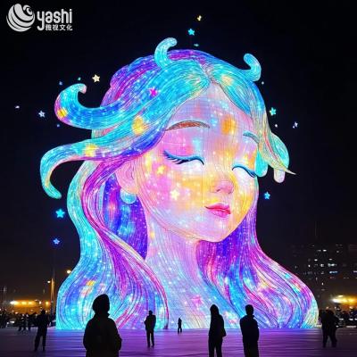 China Customizable Large Outdoor Sculpture - Cartoon Girl Lantern Decoration for sale