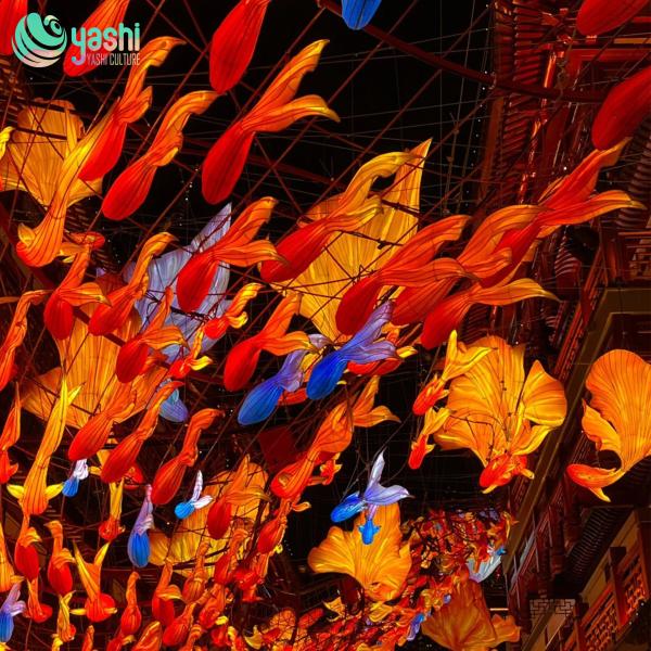 Quality Jiguan Color Fish Leaping Through Lantern Tunnel For Festival Party Atmosphere for sale