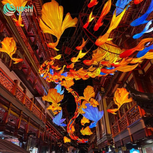 Quality Jiguan Color Fish Leaping Through Lantern Tunnel For Festival Party Atmosphere for sale