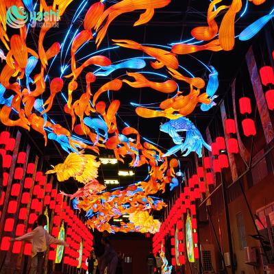 China Jiguan Color Fish Leaping Through Lantern Tunnel For Festival Party Atmosphere Decor for sale