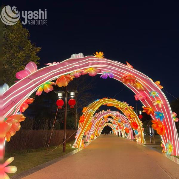 Quality Rust Proof Paint LED Archway For Outdoor Light Exhibitions Decorations for sale
