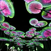 Quality Color Changing Iron Led Lotus Leaf Light For Pathway Exhibition for sale