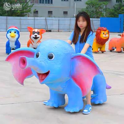 China Amusement Realistic Animal Sculpture Electric Ride On Car 220V for sale