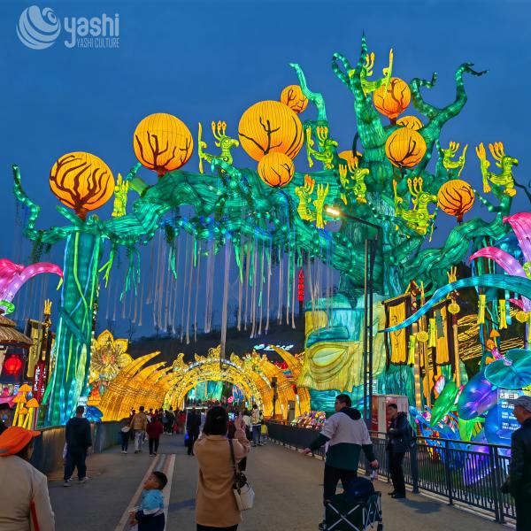 Quality Outdoor Decorative Lantern Tunnel 110/220V for Lantern Festivals for sale