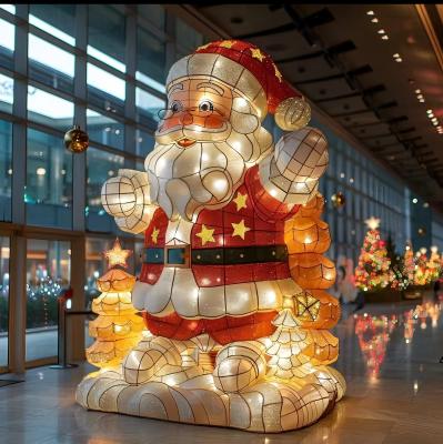 China Large Santa Claus Outdoor Light for Malls Christmas and New Year Decoration for sale