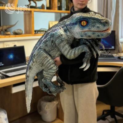 China Silicone Baby Velociraptor Hand Puppet Interactive 100*25*40CM for sale