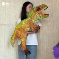 China Customizable Multi-Layer Silicone Dinosaur Hand Puppet with Rust-Proof Steel Frame for Theme Parks & Education for sale