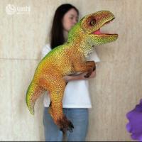 China Customizable Multi-Layer Silicone Dinosaur Hand Puppet with Rust-Proof Steel Frame for Theme Parks & Education for sale