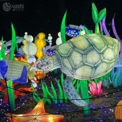 China Chinese Traditional Festival Animal Lanterns Sea Turtle Lantern For Zoo Decorations for sale