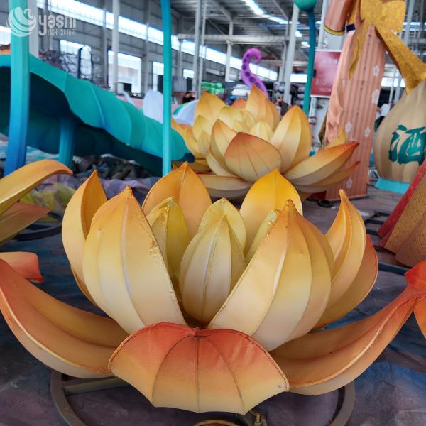 Quality Outdoor Decorative Artificial Lotus Lantern for Festivals Light Displays for sale