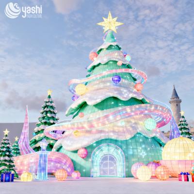 China LED Illuminated Christmas Tree Decorative Lanterns, Manufactured by Large-Scale Lantern Factories in Zigong, for Outdoor and Holiday Decoration for sale