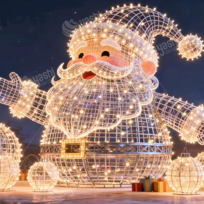 China Large-Scale 3D Outdoor Decorative Santa Claus Lighting Installations for Holiday and Party Decorations for sale