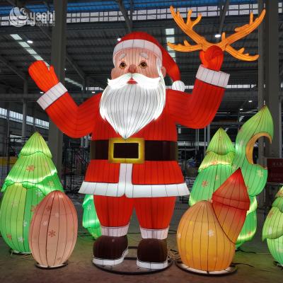 China Handmade Santa Claus silk lanterns, with customizable sizes and colors. for sale