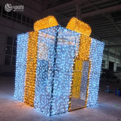China The large 3D New Year decorative photo-taking Christmas gift box archway is used for decorations of various festivals. for sale