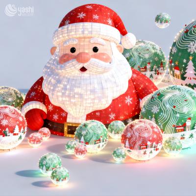 China Handmade Santa Claus silk lanterns, with customizable sizes and colors. for sale
