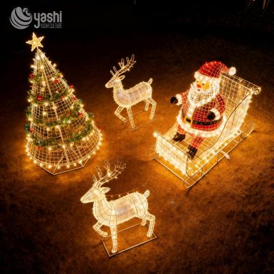 China Santa Claus Reindeer Christmas Tree LED Lights - Illuminate the Festive Atmosphere - Large Shopping Mall Decoration for sale
