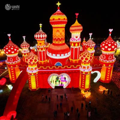 China Large Castle LED Lanterns for Christmas and Spring Festival Theme Light Shows for sale
