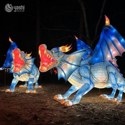 China Chinese New Year Lantern Festival Dinosaur Sculptures Lantern Park Zoo Light Show Exhibition for sale