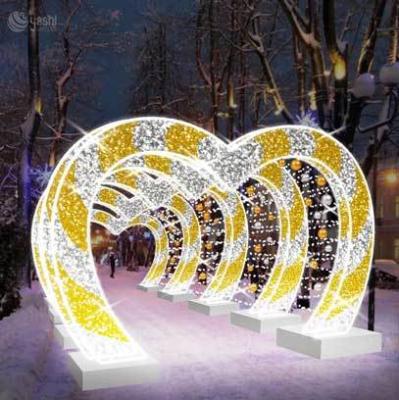 China Giant Heart Shaped Archway Light Tunnel - LED Christmas & Festival Decoration for Outdoor Events, Weddings, Commercial Displays for sale