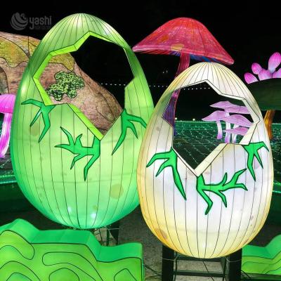 China Giant Photo-Worthy Dinosaur Egg Lantern  Waterproof Outdoor Light Sculpture for Jurassic Theme Parks & Festivals for sale