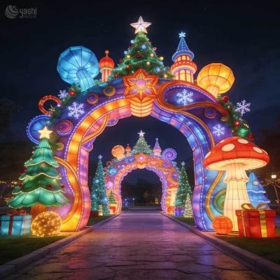 China Christmas Dream Castle Arch 3D LED Light Sculpture Waterproof Outdoor Decoration for Diwali New Year Theme Park Shopping Center for sale