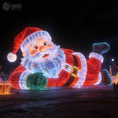 China Giant Santa Claus LED Lantern Sculpture - Waterproof Outdoor Christmas Decoration for Theme Parks & Commercial Lighting for sale
