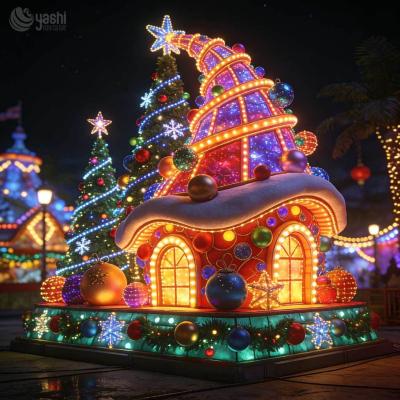 China Giant 3D Christmas Gingerbread House LED Lantern - Holiday Decoration for Christmas, New Year & Thanksgiving Events for sale