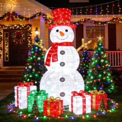 China Waterproof 3D LED Snowman Sculpture Christmas Ornament for Outdoor Garden, Lawn, Festival Display for sale