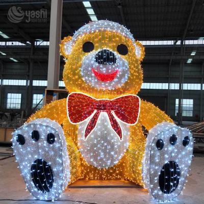 China Custom Large LED Teddy Bear Christmas Lantern Sculpture for Zoo Theme Party Decorations for sale