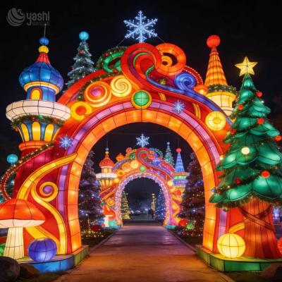 China Giant Christmas Arch LED Lantern - Colorful 3D Light Tunnel for Festival Entrance Decoration for sale