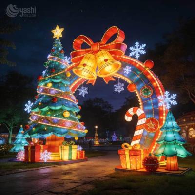 China OEM Custom Giant Christmas Arch & Tree LED Sculpture - Waterproof Outdoor Entrance Decoration for Christmas Events for sale