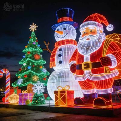 China Christmas Santa & Snowman LED Lantern Set  Customizable for Mall, Park, and Event Space Lighting for sale