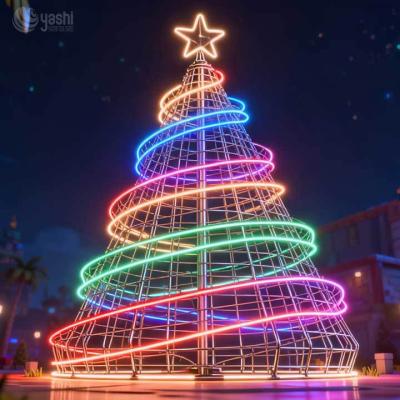 China Custom Waterproof Rainbow LED Christmas Tree Sculpture Light for Christmas Holiday Parties and New Year Displays for sale