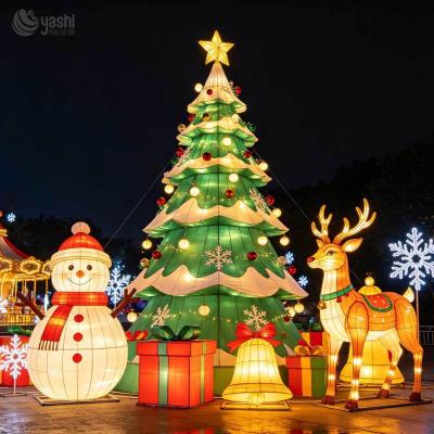 China Custom Christmas Lantern Set, LED Lighted Christmas Tree, Snowman & Reindeer Light Sculpture, Outdoor Festival Light Display for Plaza, Support Customization for sale