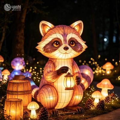 China Raccoon Forest Scene Festival Lantern Animal Lantern Christmas Decoration New Year Decoration Lighting Engineering Design for sale