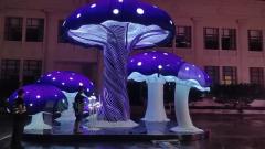 Large LED Mushroom Light Sculpture for Night Event Landscape