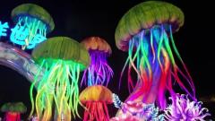 Ocean World Entrance Arch Festival Lantern Installation For Theme Park Light Festival