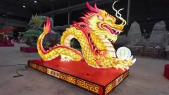 Golden Chinese Dragon Lantern - Light Up Your Festival!
