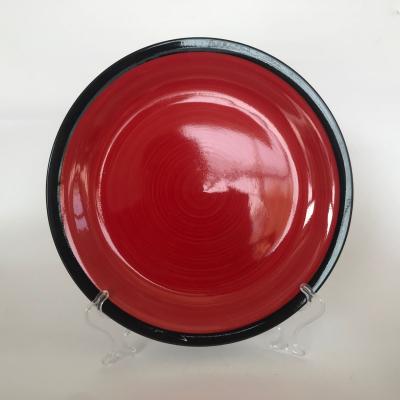 中国 食糧及び飲料のホテルの陶磁器のスカンジナビアのディナー・ウェアは黒くおよび赤く置いた 販売のため