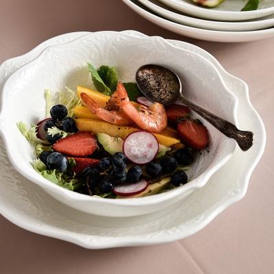 Cina Il ristorante solido rotondo della porcellana della fattoria placca i piatti di insalata della porcellana dell'OEM in vendita