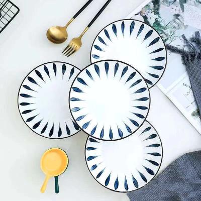 China Reeks van de het Porseleinlijst van het Savall de Witte Ronde Blauwe Ceramische Diner Vastgestelde Ovale Te koop