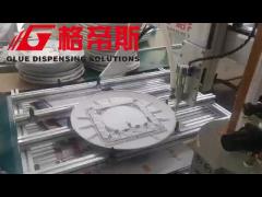 round shape panel light gluing done by 3 axis glue dispensing robot