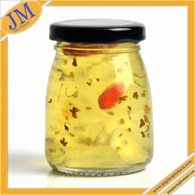 China screw top glass pudding jar for sale
