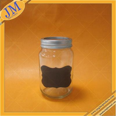 China 480ml mason jar with chalk board and two pieces lid for sale