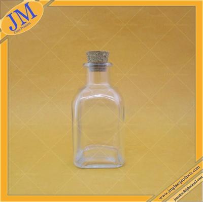 China 100ml crimp top glass jar with cork for sale