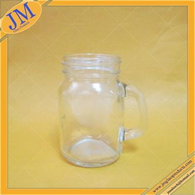 China 120ml glass mason jar with handle, mason jar shot glass for sale